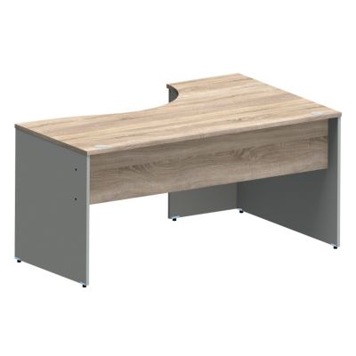 Biurko BN-160L SILVER DĄB SONOMA + SZARA PLATYNA - Officehit.pl