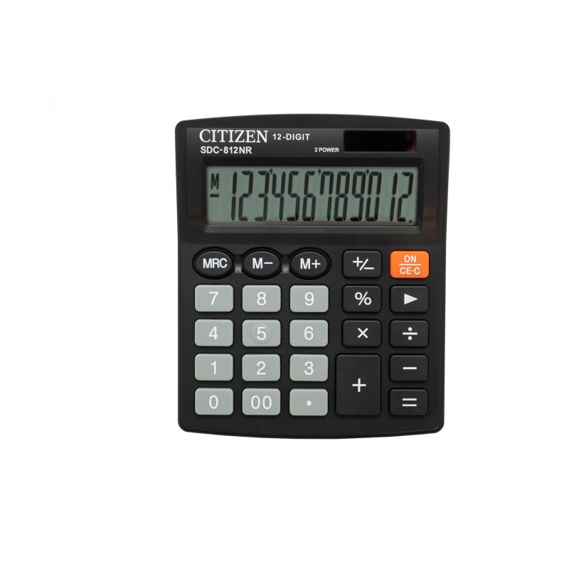 CITIZEN KALKULATOR BIUROWY SDC-812NR, 12-CYFROWY, 127X105MM, CZARNY...